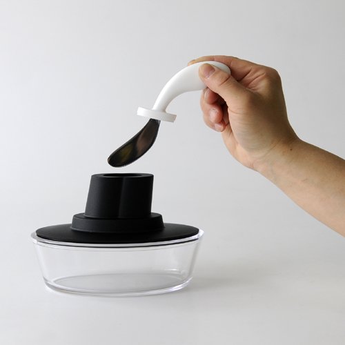 Alessi, B Ship Shape Butter Dish, Black