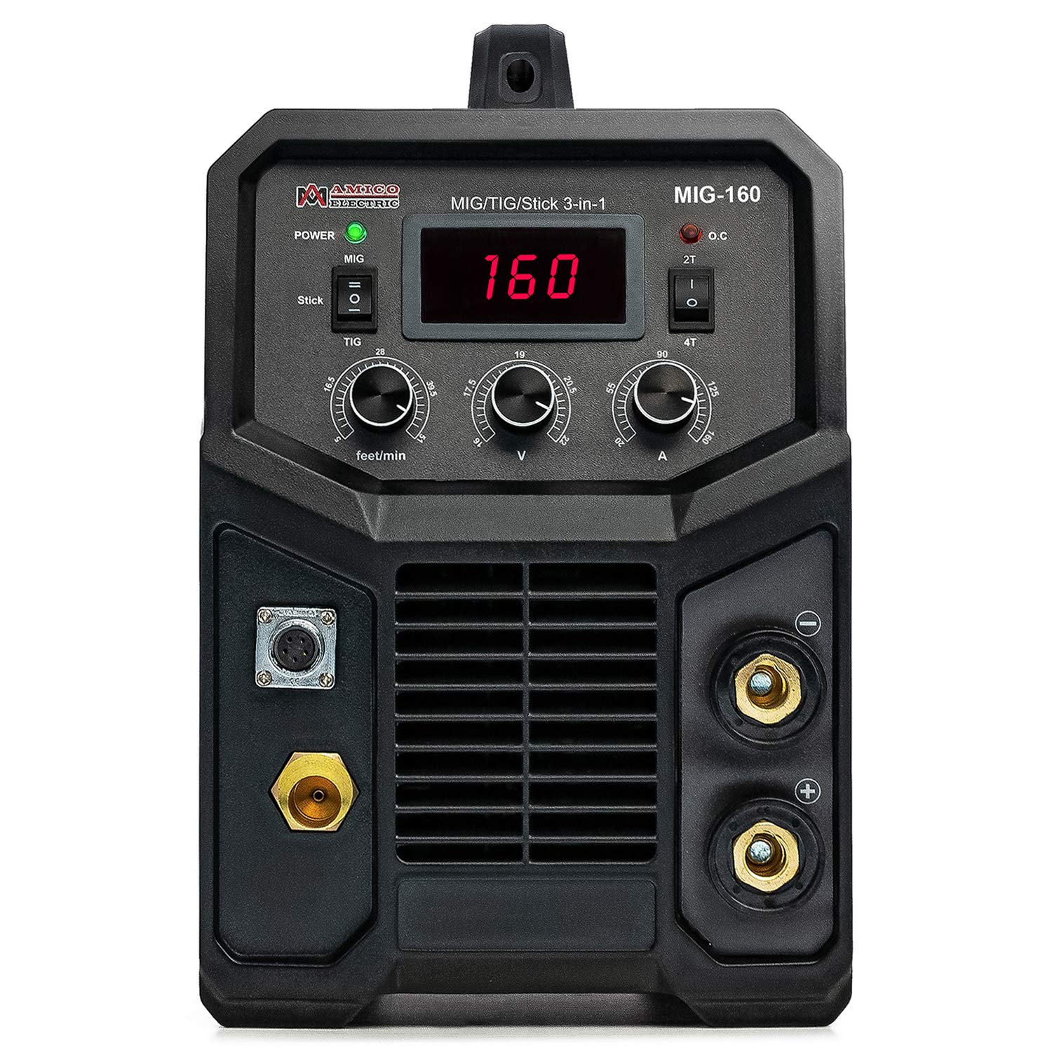 Amico MIG-160, Multi-function 160-Amp MIG/Flux/TIG/Stick Arc DC Inverter Welder, Spool gun weld aluminum SPG15180