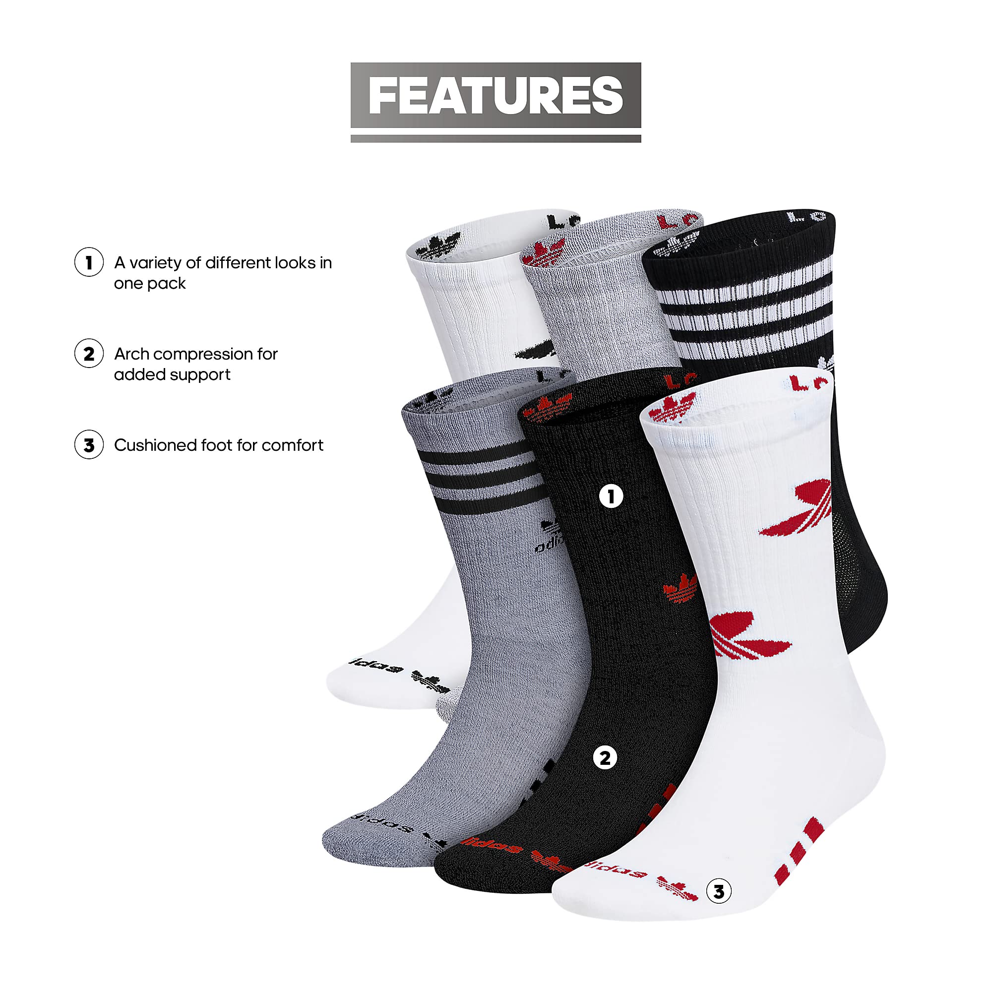 adidas Originals Remix Cushioned unisex Crew Socks (6-Pair)