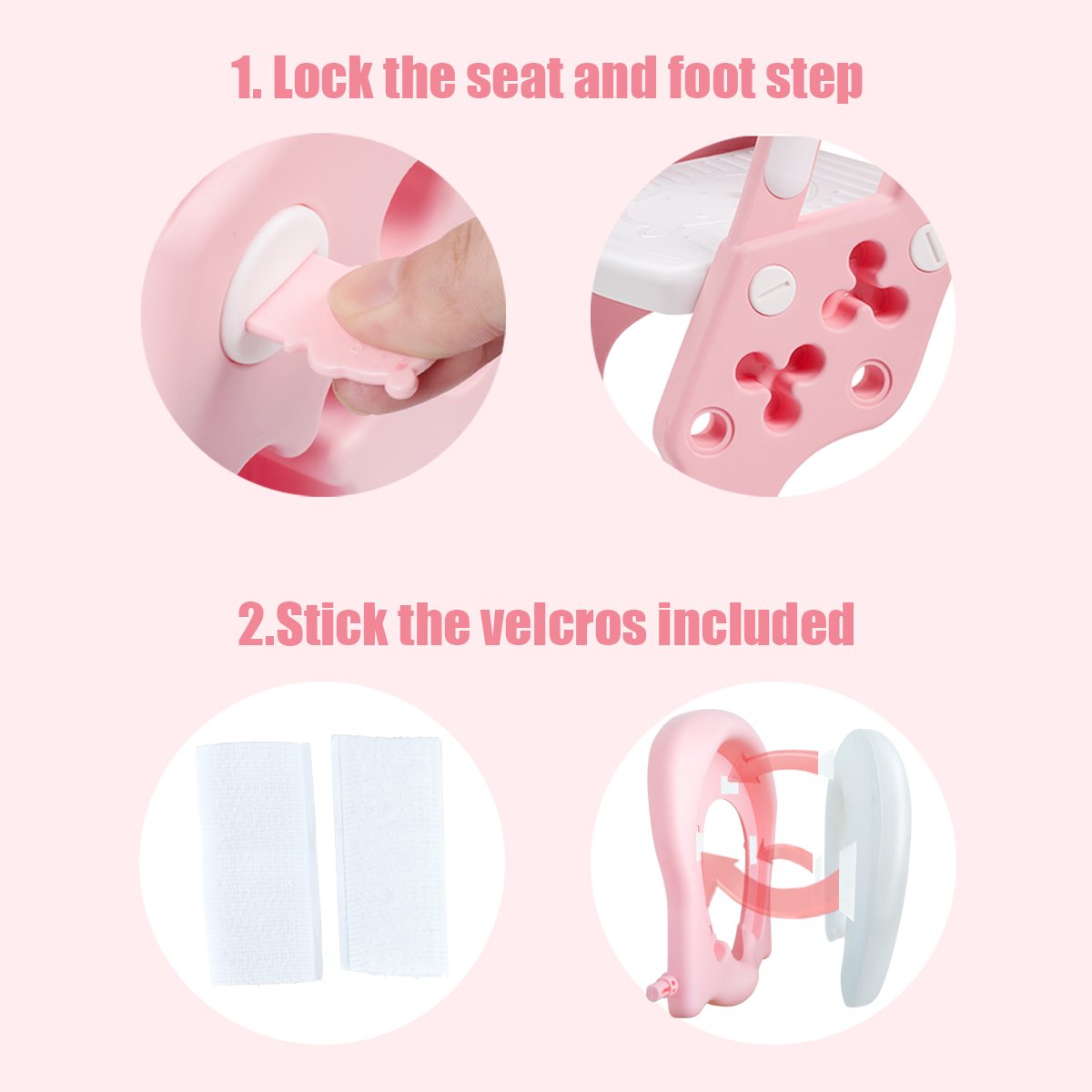 GrowthPic Toddler Toilet Training Seat Ladder with Sturdy Non-Slip Wide Step and Soft Cushion for Girls with Splash Guard(New)