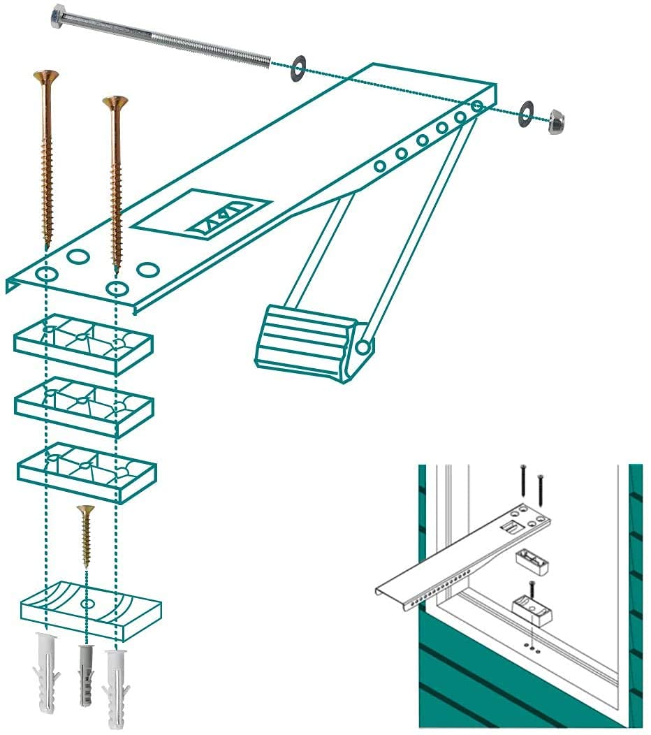 Daisypower Window Air Conditioner Bracket Heavy Duty, Sturdy Structure Supports Up to 165 lbs, Designed A/C Units 9,000 to 22,000BTU