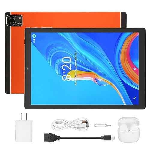 Airshi Full HD Tablet, Dual Speakers 100-240V 6GB 128GB 8800mAh 10.1 Inch Tablet with Headphones for Work (US Plug)