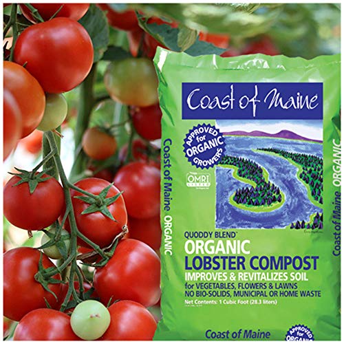 Coast of Maine Quoddy Blend Lobster and Crab Organic Compost Plant Potting Soil Blend Bag for Container Gardens and Flower Pots, 1 Cubic Foot
