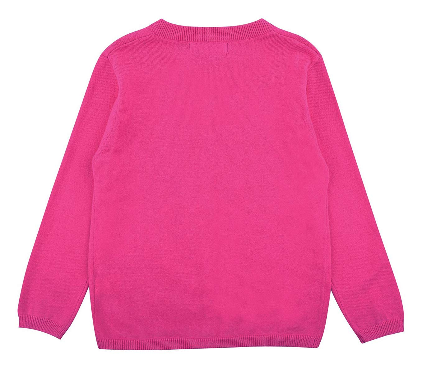 GSVIBK Girls Cardigan Long Sleeve Crewneck Cardigans Solid Knit Button Sweater Cardigan Baby Girl 6112 Rose Red 5-6Y