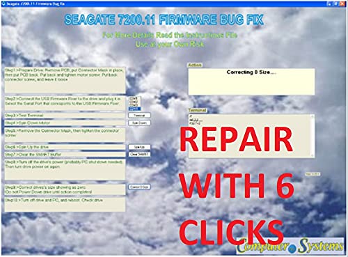 FW-FXR Firmware Bug Fix Repair Complete Tool kit Compatible for Seagate Barracuda & Maxtor USB, CSGR