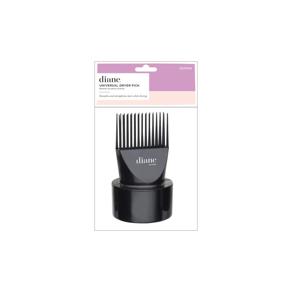Diane Universal Blow Dryer Comb Attachment for Straightening, Detangling, Volumizing, and Styling, Fits Most 2β Barrel Hair Dryers, Black