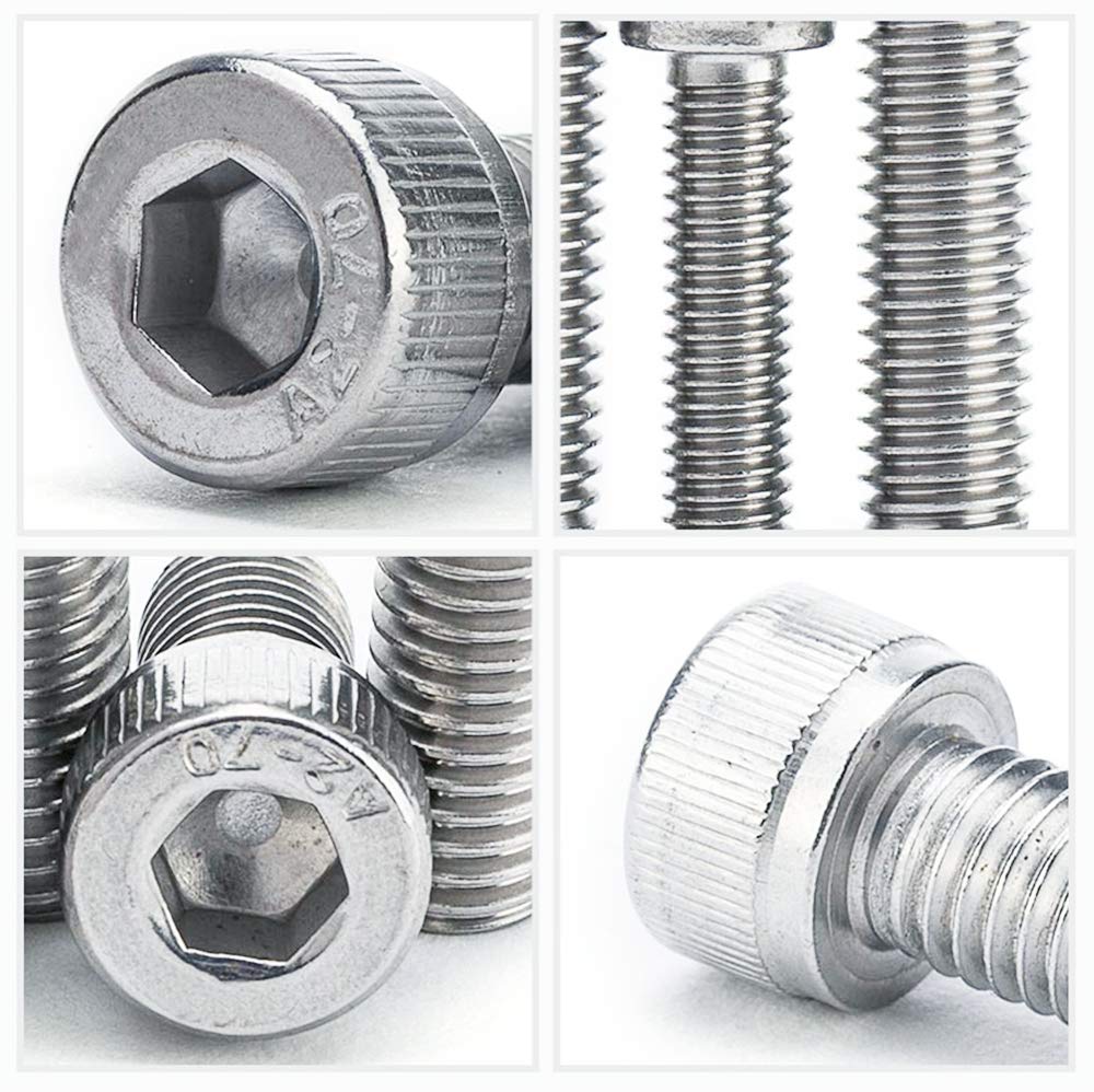 Guard4U 155Pcs 304-Stainless Steel Metric Hex Socket Head Cap Screws Assortment Kit,for M2.5 M3 M4 M5 M6 M8 (14 Sizes)