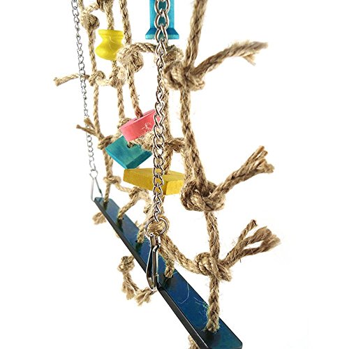 Pet Supplies Parrot Bird Cage Toy Game Hanging Rope Climbing Net Swing Ladder Parakeet Budgie Macaw Play Activity Gym Toys for Small Bird