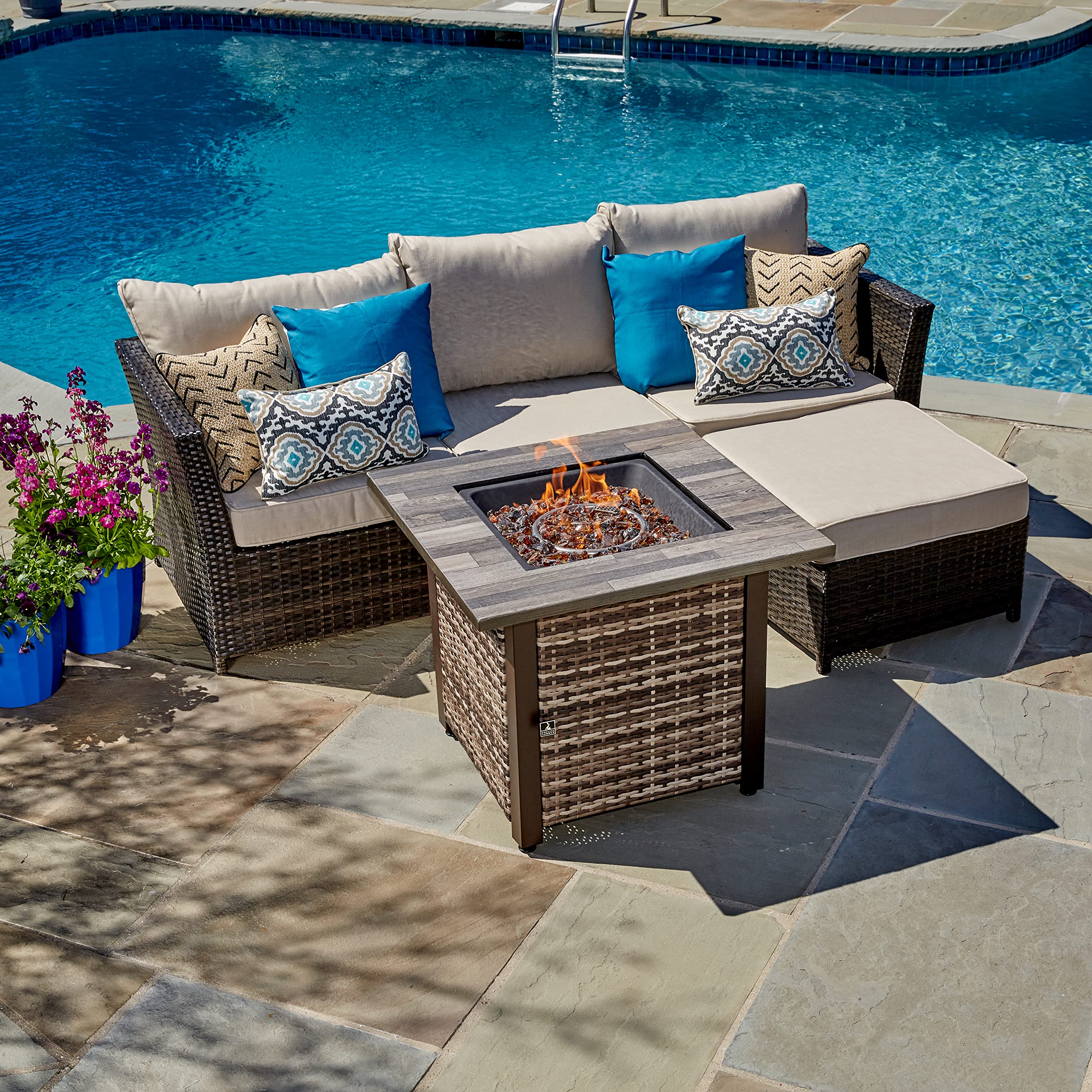Aiden Brown 30β Square Gas Fire Table