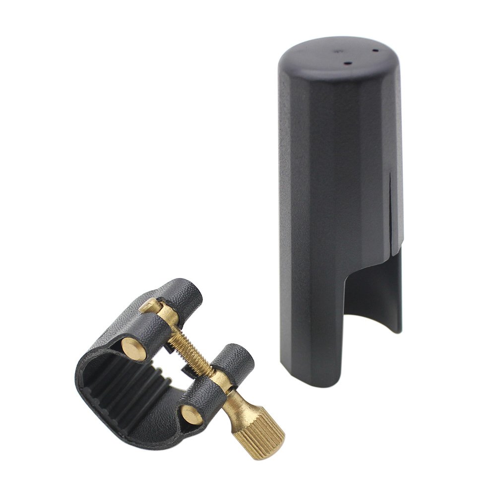 Andoer Leather Ligature Fastener with Plastic Cap for Soprano Sax Saxphone Bakelite Mouthpiece Durable