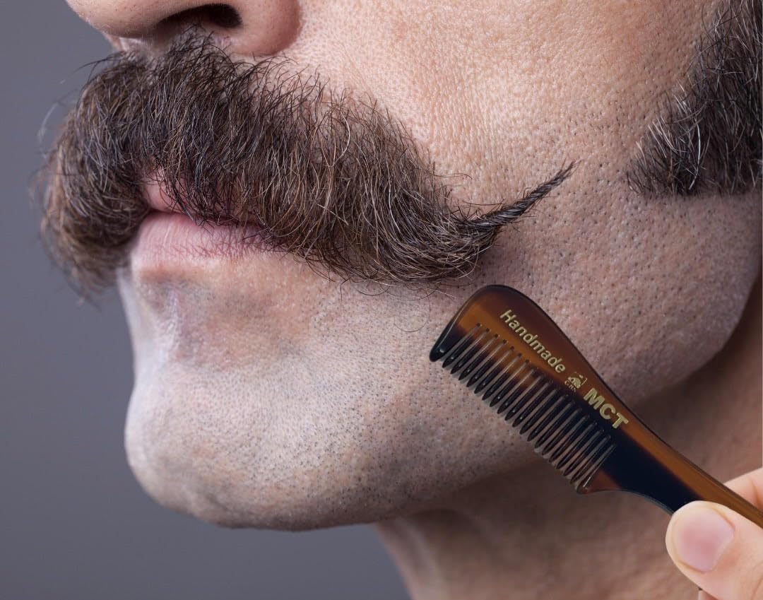 G.B.S MCT Handmade Fine-Toothed Beard Mustache Comb, Saw-Cut and Hand Polished