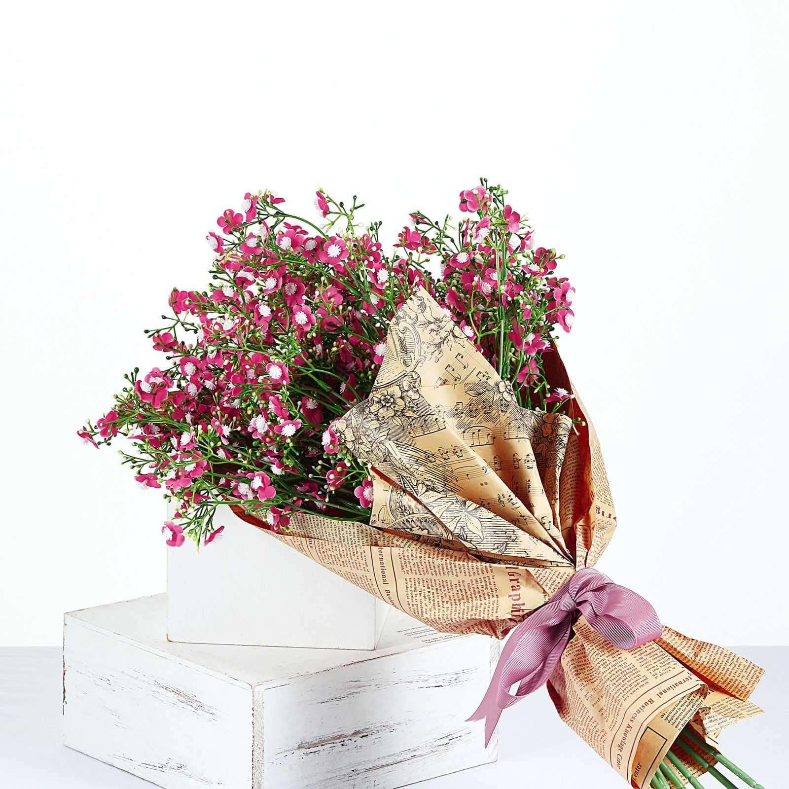 Efavormart 12 Pack - 22" White Babys Breath Artificial Flowers, Gypsophila Real Touch Silk Flowers Stem for DIY, Wedding, Party, Home, Floral Arrangement, Garden Decoration