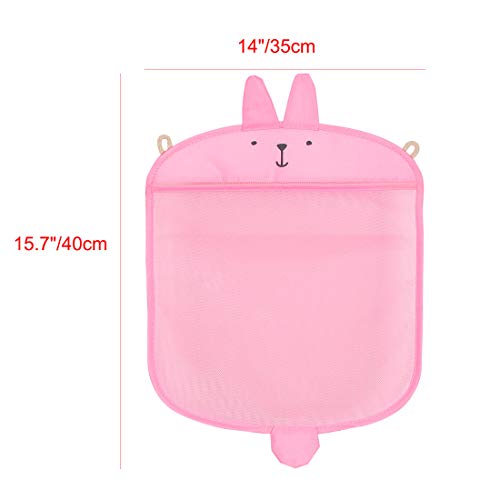 uxcell Bath Toy Organizer Keep Toys Dry Without -Tub Toy Storage - Quick Dry Bathtub Toy Holder Pink 15.7"x14"