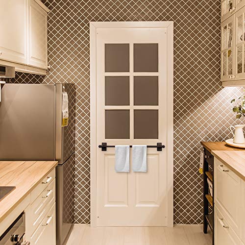 WL.Rocaille Adjustable Magnetic Rods for Mental Appliance, Doors, Windows,16 to 28 Inch/2 Pack/Easy Installation Toilet Towel Bar, Muti-Useful (Black, 2pack)