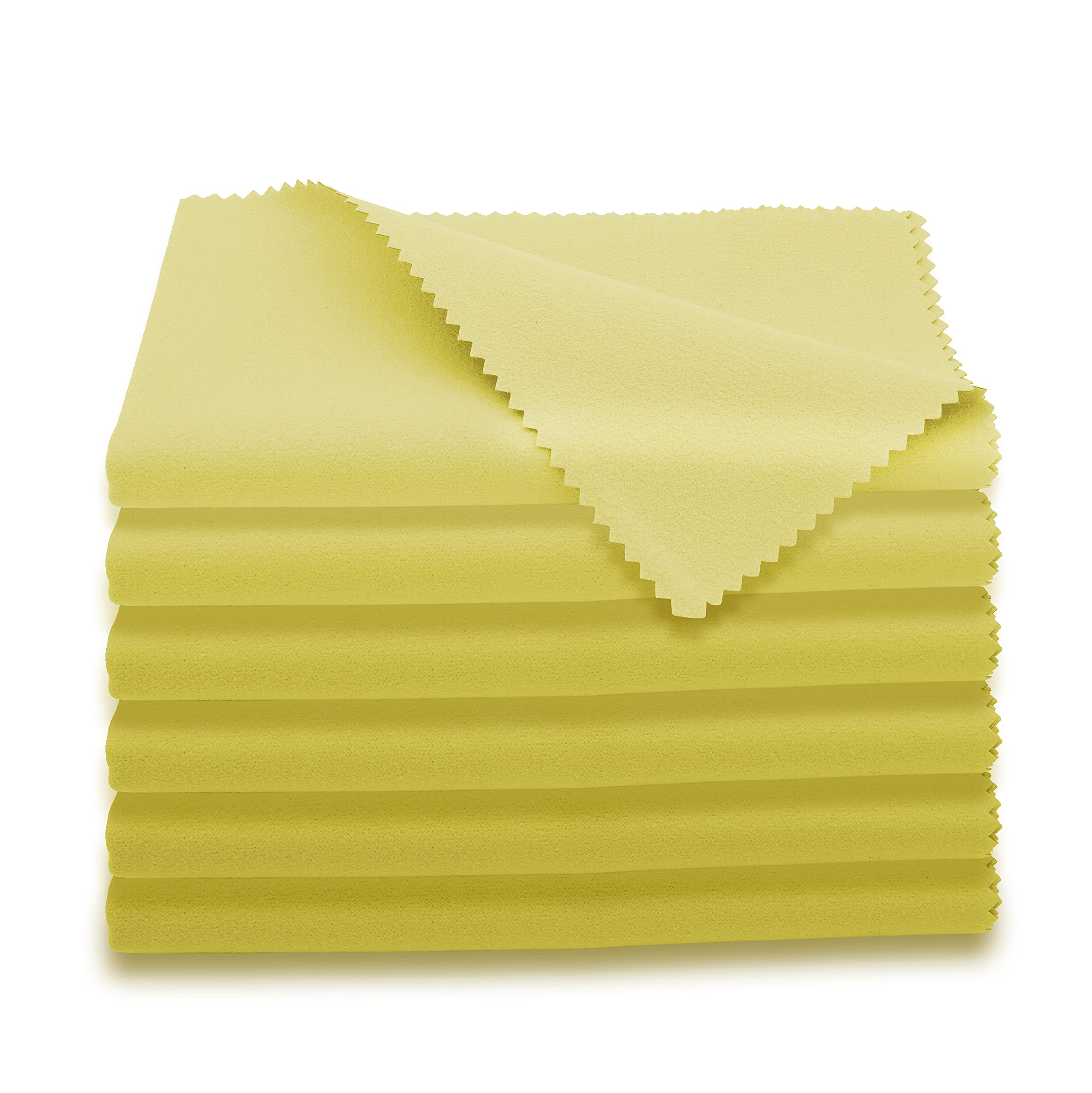 AAwipes Trumpet Cleaning Cloths Microfiber 12"x12" (6-Pack, Yellow) Plush Polishing Cloths for Musical Instruments Cleaning Cloths for Guitar Violin Piano Clarinet Sax Universal (HCIS-1212-Y)