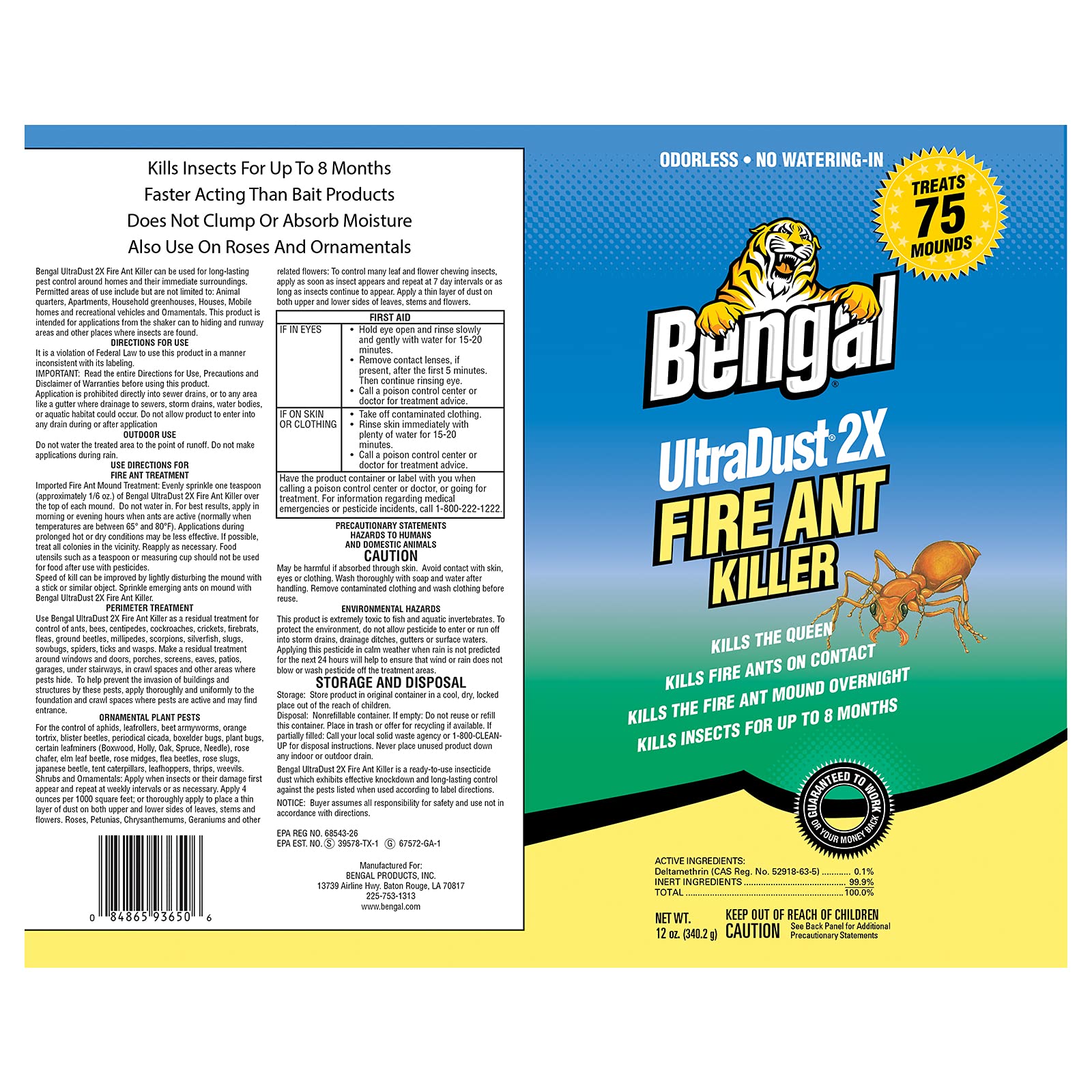 Bengal Products, Inc 93650 Ultra Dust Fire Ant Killer 12 Oz