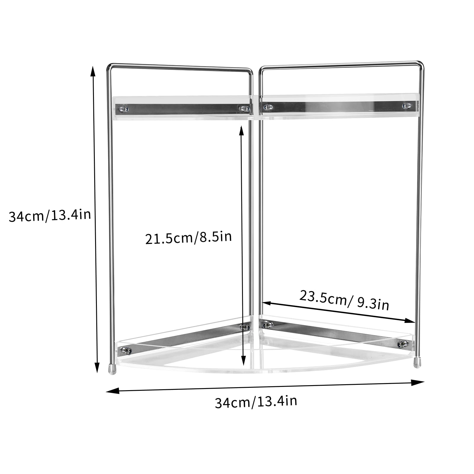 Lvssci Bathroom Countertop Organizer,2 Tier Acrylic Tray Vanity Counter Skincare Organizer Shelf,Standing Rack Home Storage Holder forKitchen