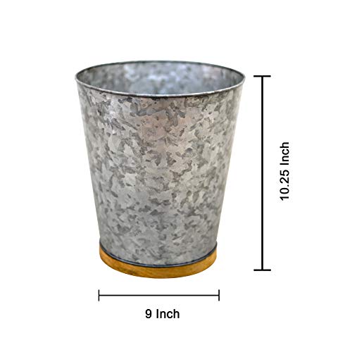 nu-steel CFT8H Confetti Collection Wastebasket Perfect for Home & Bathroom Accessories, Galvanised Sheet and Wood