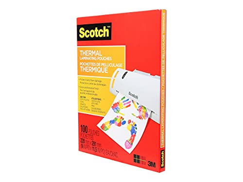 Scotch TP3854100 Letter Size Thermal Laminating Pouches, 3 mil, 11 1/2 x 9, 100 per Pack