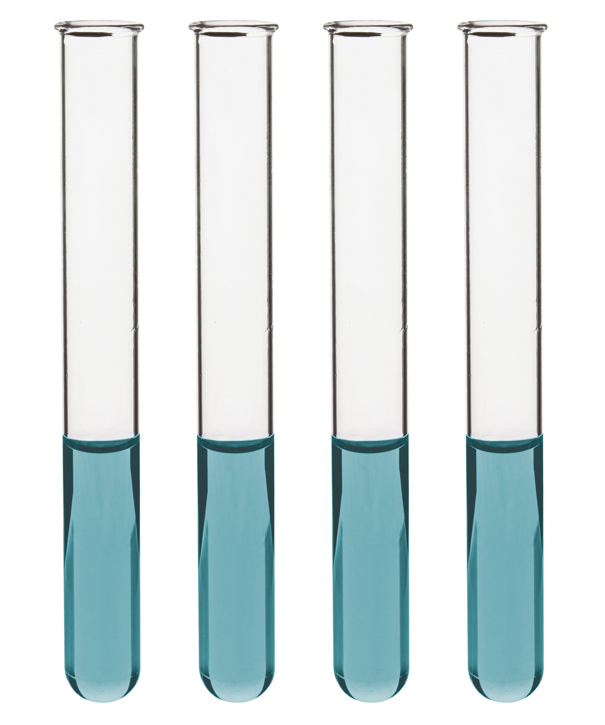 EISCO 48PK Test Tubes, 3ml - Borosilicate 3.3 Glass - 1mm Thick Walls, Beaded Rim - Superior Heat & Chemical Durability - 3" Tall, 0.4" Diameter