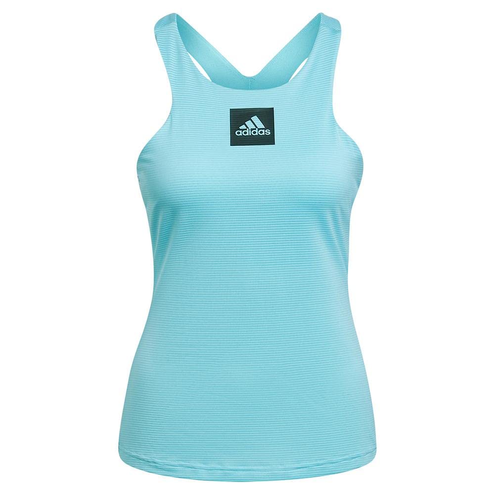 adidas Women's Tennis Y-Tank Heat.RDY, Pulse Aqua/Black (Primeblue), Medium