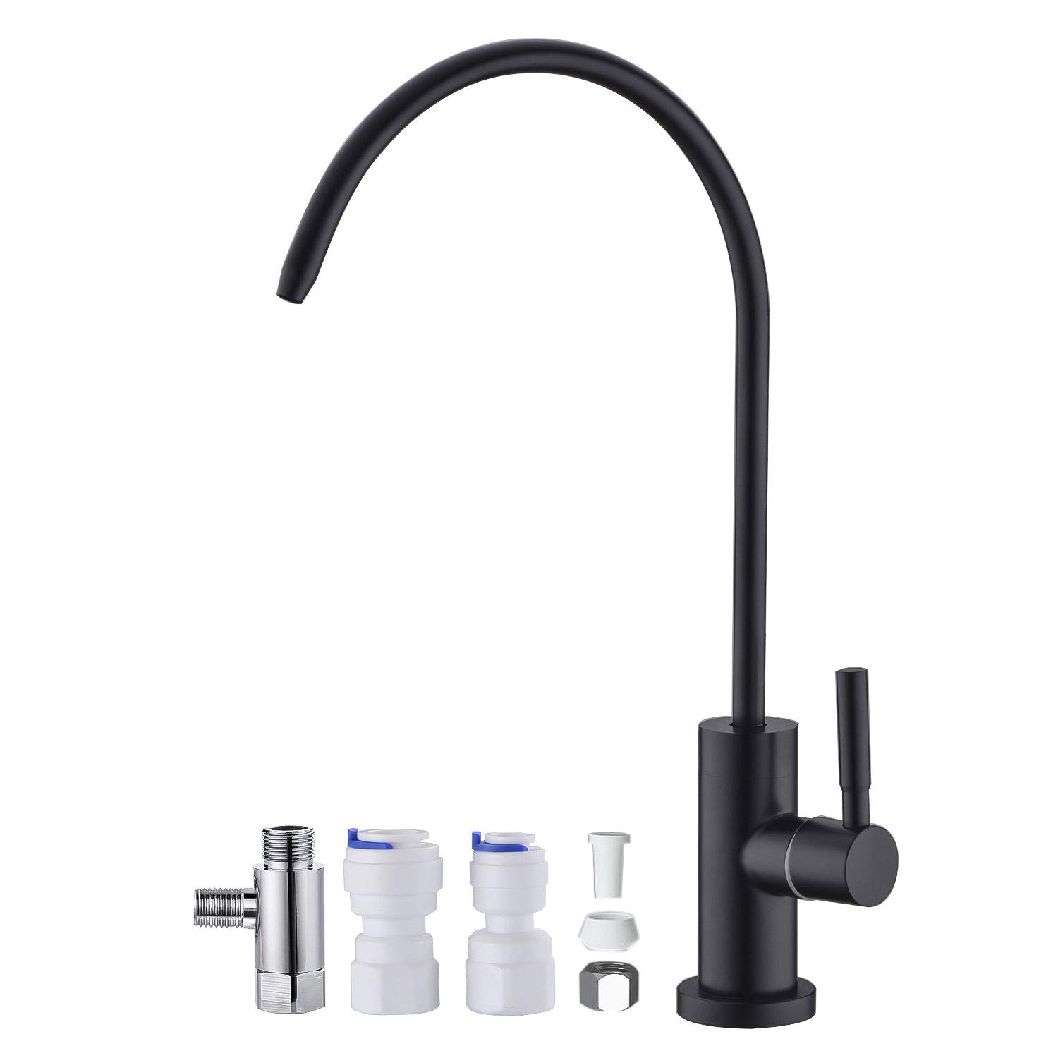 Anpean Drinking Water Faucet, Lead-Free, SUS304 Stainless Steel Kitchen Water Filter Faucet for Reverse Osmosis and Water Filtration Systems, Matte Black