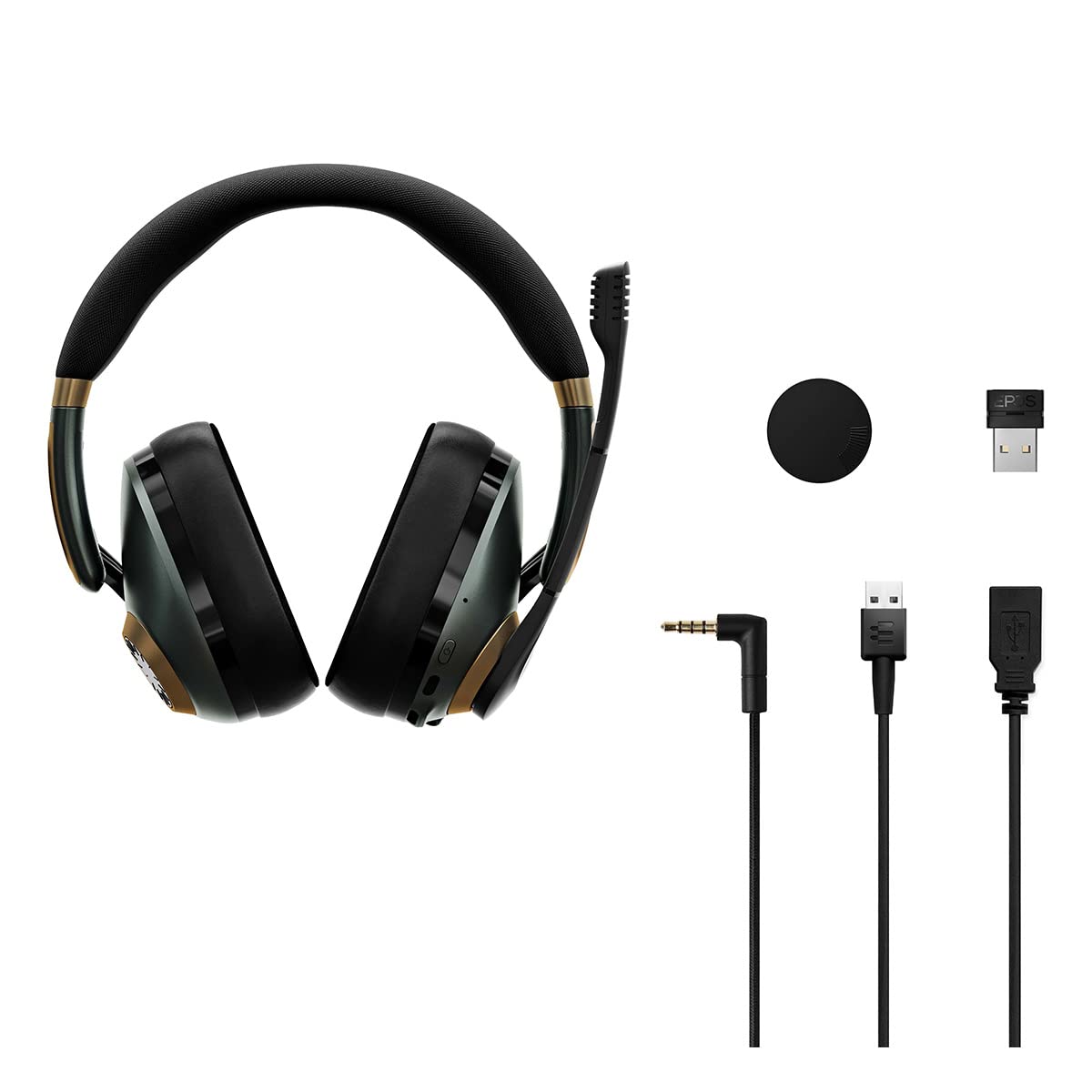 EPOS Gaming H3Pro Hybrid Gaming Headset - PC Headphones with Microphone - Noise-Cancellation, Adjustable, Smart Button Audio Mixing, Bluetooth, Gaming Suite, Surround Sound - (Racing Green)