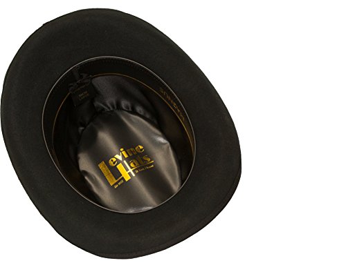 9th Street Hats 'Charles' Firm Felt Homburg Godfather Hat 100% Wool (Black, X-Large)