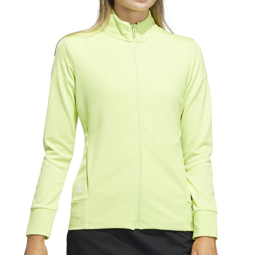 adidas Textured Full Zip Jacket Pulse Lime LG