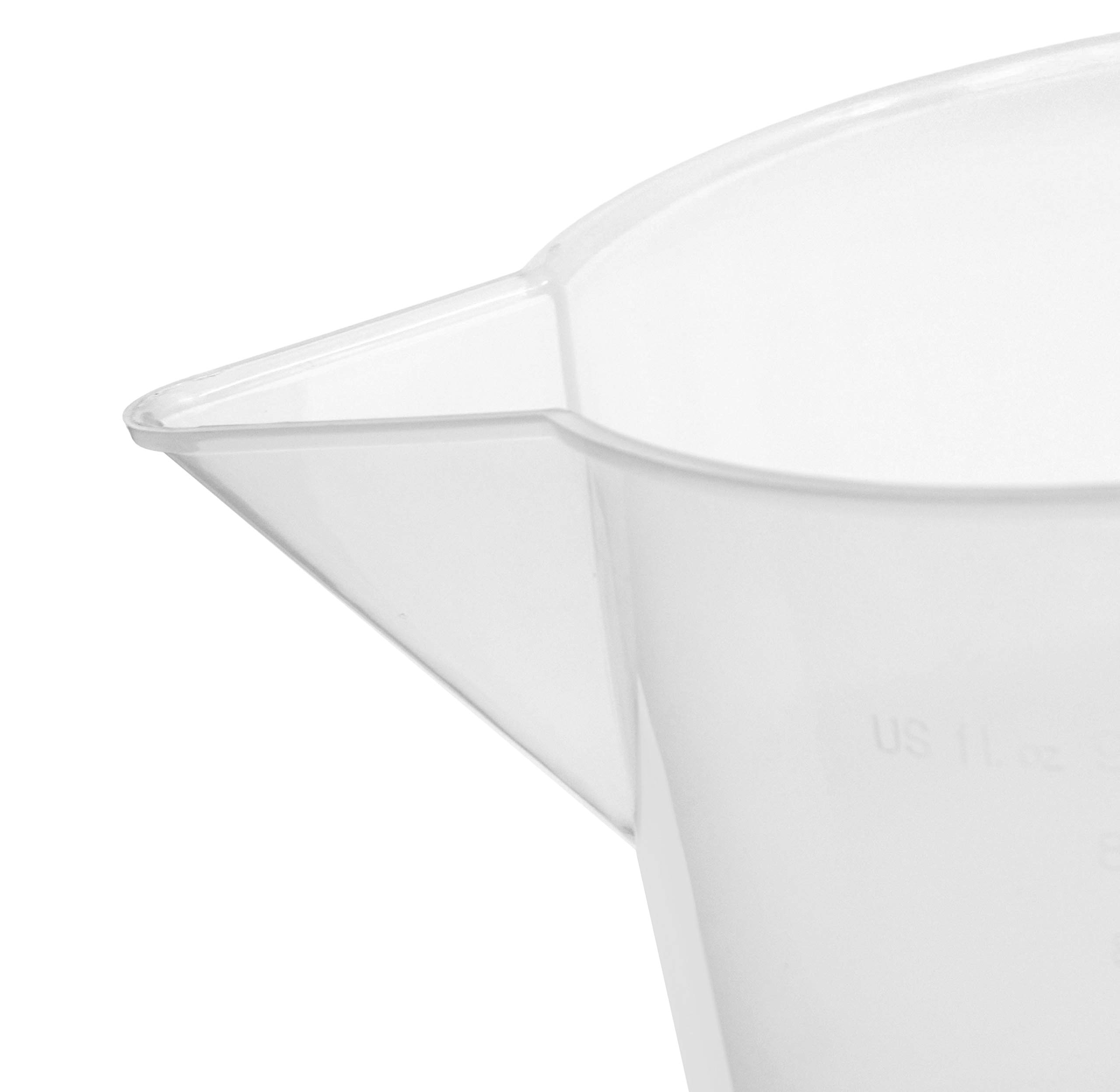 EISCO Plastic Pitcher, 1000mL (1L) - Short Form, Euro Design - Molded Graduations - Chemical Resistant & Autoclavable Polypropylene - Measuring Jug
