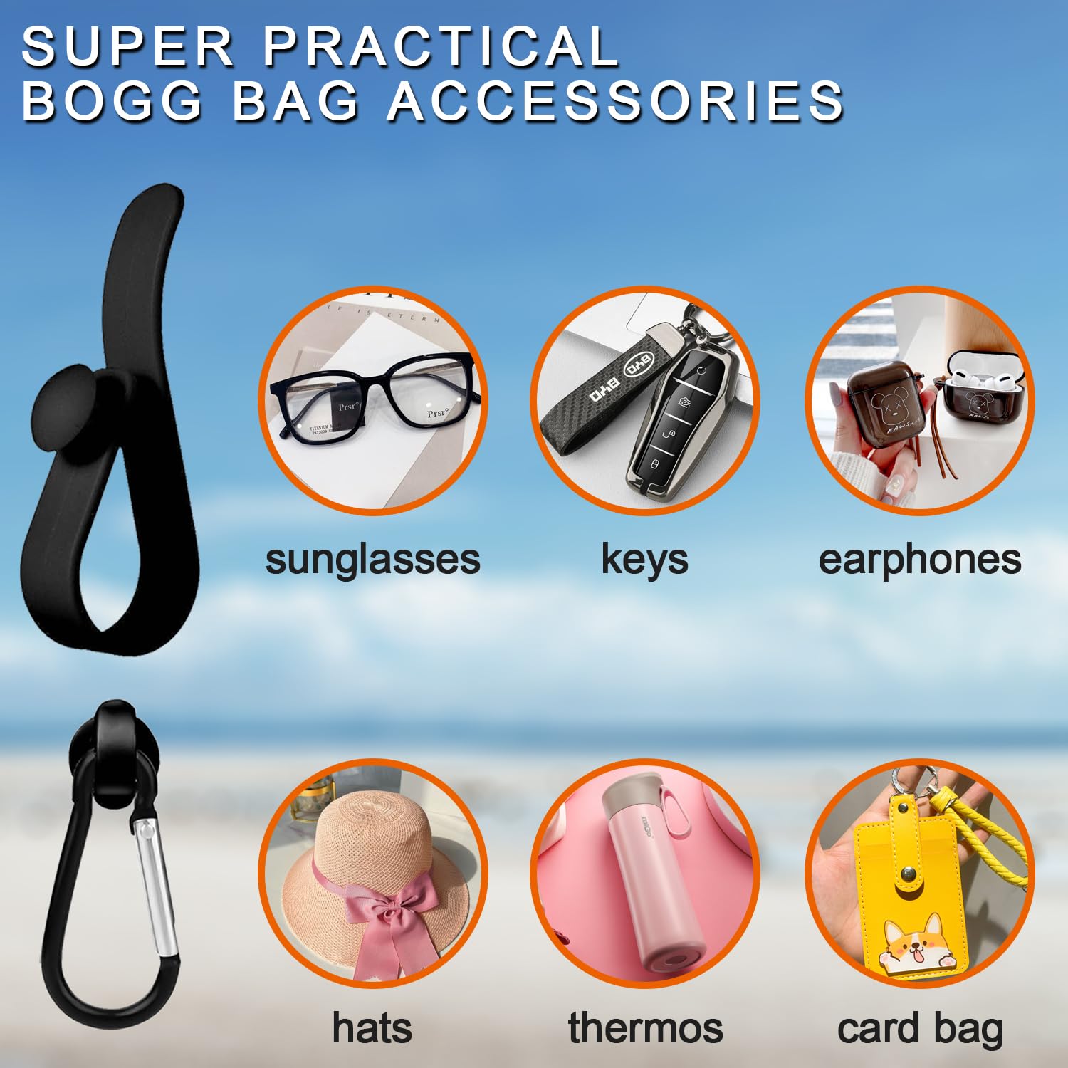 MaehSab 12Pcs Inserts Hooks Accessories for Bogg Bag - Insert Charms Key Holder Attachment for Bogg Bags, Cup Holder Connector, Compatible with Simply Southern Rubber Beach Totes Bags Organizer