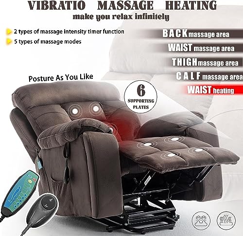 Cobplns Recliner Chair/Recliner Chairs for Adults, Lift Chairs Recliners for Elderly with Massage Lumbar Heating, Suitable for People Under 6 Feet Tall and Weighing up to 400lbs