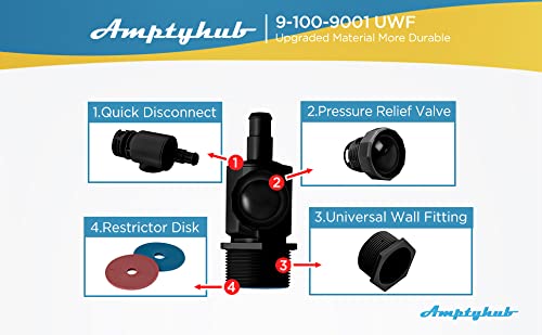 Amptyhub 9-100-9005 UWF Connector Assembly Replacement for Zodiac Polaris Black Max Pool Cleaner