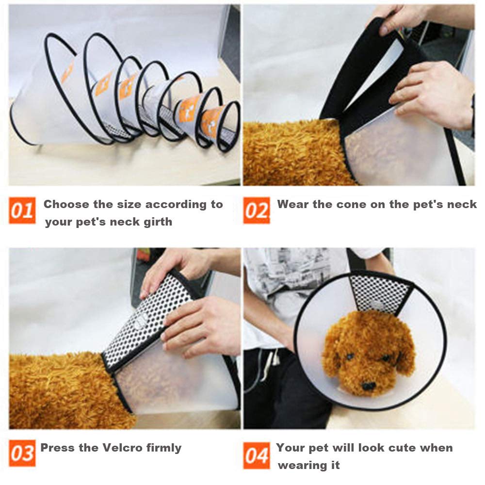 Bepets Cat Cone Collar, Pet Cone Dog Recovery Cone for Small Dog Cone After Surgery Anti-Bite Lick Wound Medical, Protective Cat Head Cone Dog Cone Collar Cat E Collar for Cats Puppy(5# Medium)