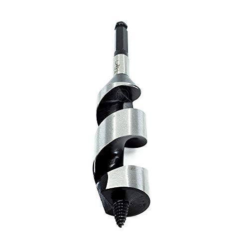 Benchmark Abrasives 1-1/2" Auger Drill Bit for Wood, 7/16” Hex Shank, Fast Drilling Bits for Soft and Hard Wood, Plastic, Plywood, Lumber, Drywall, and Composite Materials (1-1/2")