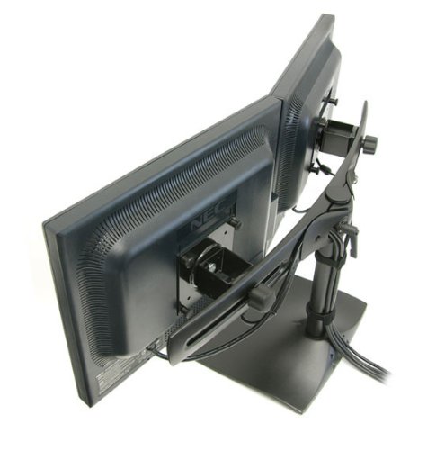 Ergotron DS100 Dual-Monitor Desk Stand, Horizontal, Black
