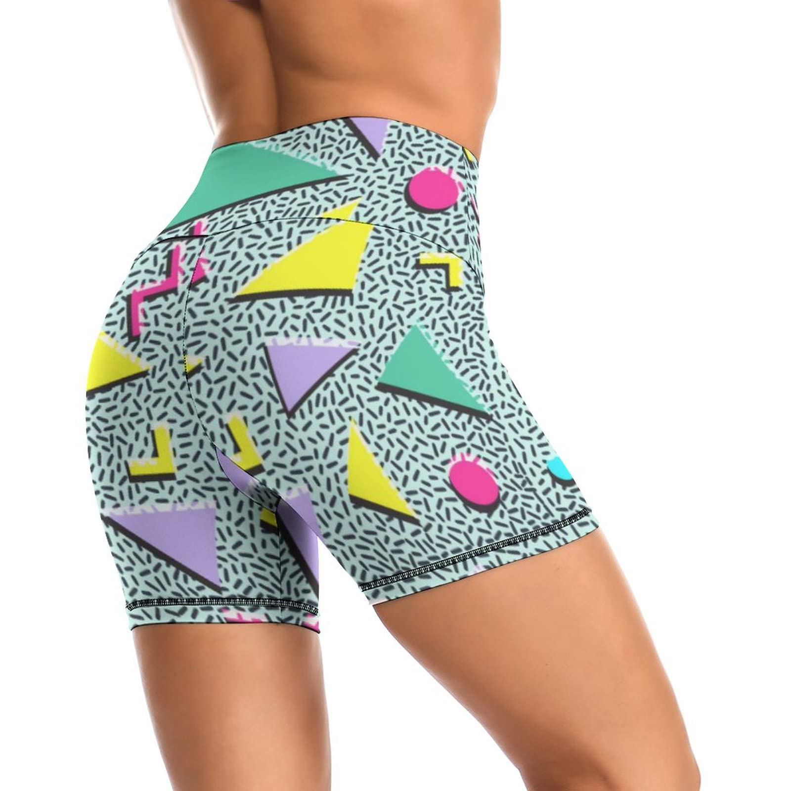 80s 90s Outfit for Women Yoga Workout Shorts High Waist Running Active Shorts
