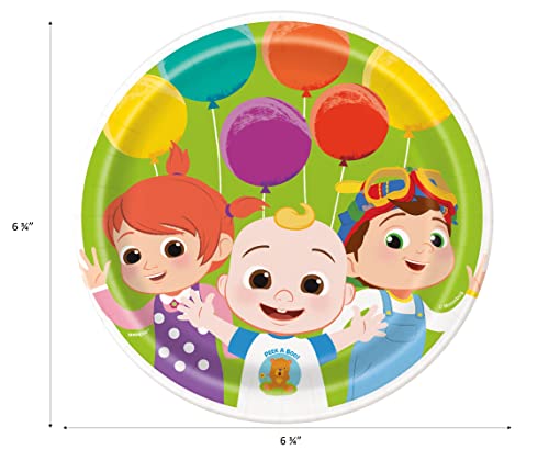 Cocomelon Birthday Party Supplies with Cake Plates and Napkins for 16 Guests