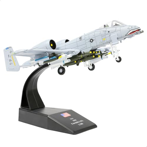 NUOTIE 1/100 A-10 Attack Pre-Build Diecast Metal Aircraft Model Kits Thunderbolt II (Warthog) VX-23 Replica Military for Display Collection or Gift