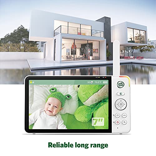 LeapFrog LF920HD Color Night Vision Video Monitor, 7" HD Display, 360 Pan Tilt, Night Light, Temp & Humidity Sensor, Up to 15Hrs Video Time, Range Up to 1000ft, Secure Transmission