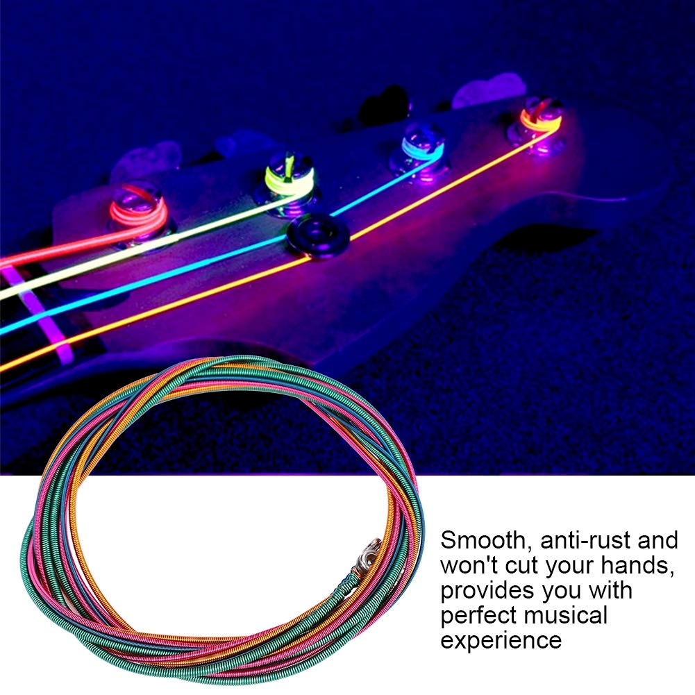 Electric Bass Guitar Strings Colorful Guitar String Alloy Wound Electric Bass Strings Accessories