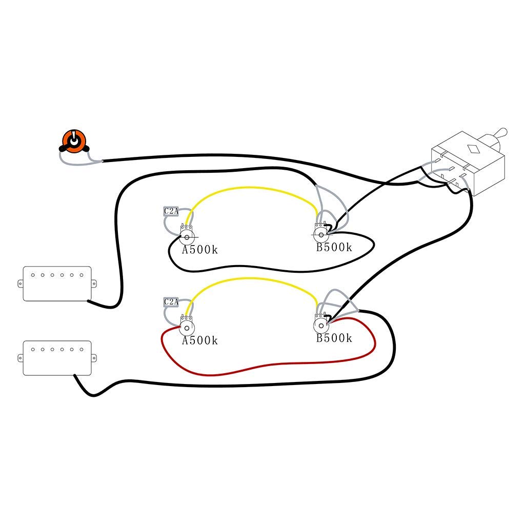 Electric Guitar Circuit Wiring Kit Guitar Circuit Wiring Harness Kit with 3 Box Toggle Pickup Selector 2V/2T/1J fit for LP Electric Guitar