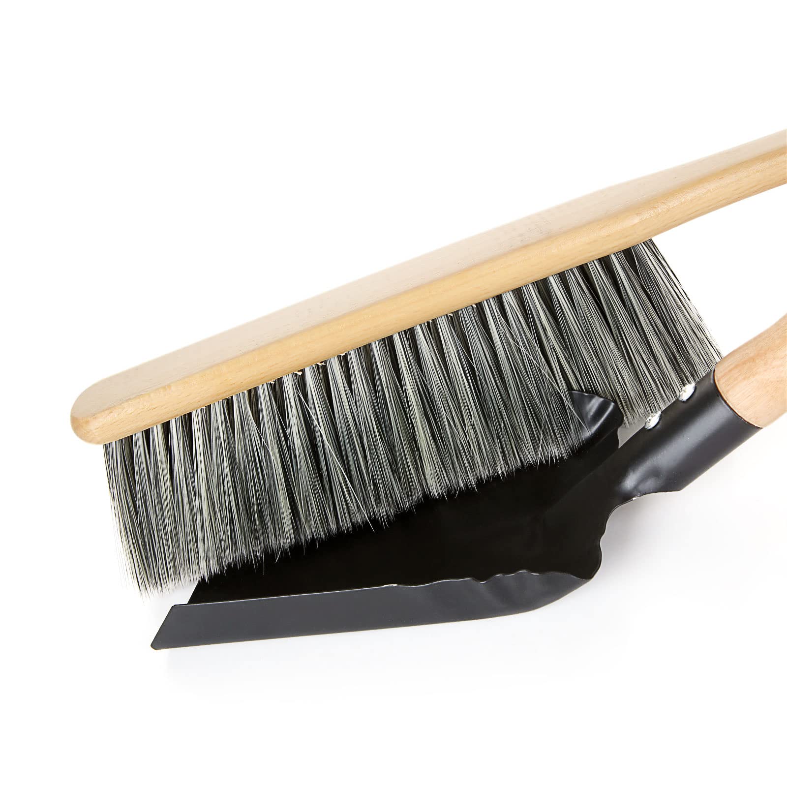 DIRBUY Coal Shovel and Hearth Brush Set, Fireplace Shovel and Brush Set for Ash, with Black Silicone Gloves, Heavy Duty Metal Fireplace Tools Set