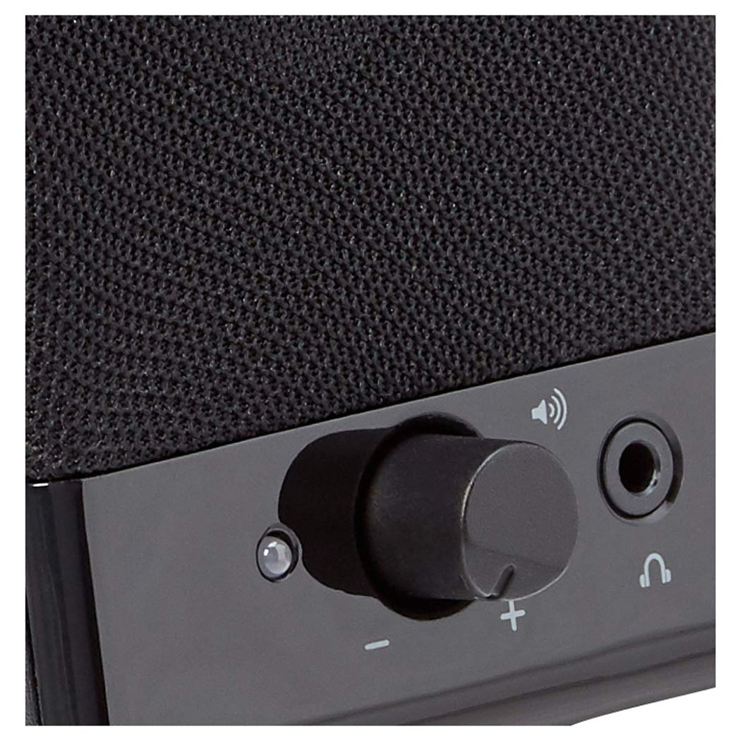 Amazon Basics Computer Speakers For Desktop or Laptop PC, USB-Powered (Renewed), Black