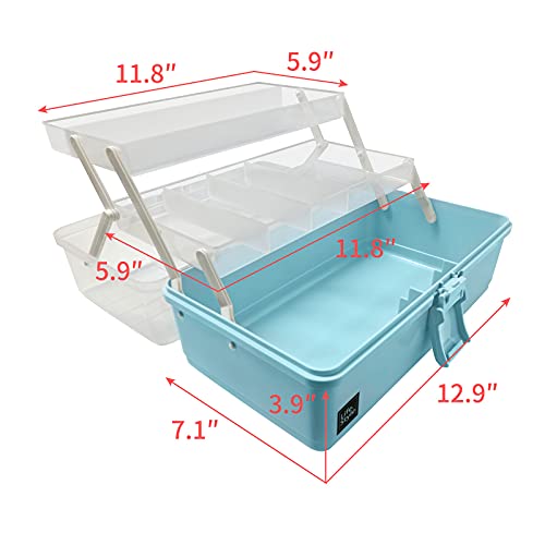 beLaxed Craft Organizers and Storage Box, 3-Layers Multifunctional Plastic Sewing Organizing Box with Handle, for Medicine, Art Supply, Makeup, Nail, Hair Accessories, Perfect Organizer Bins