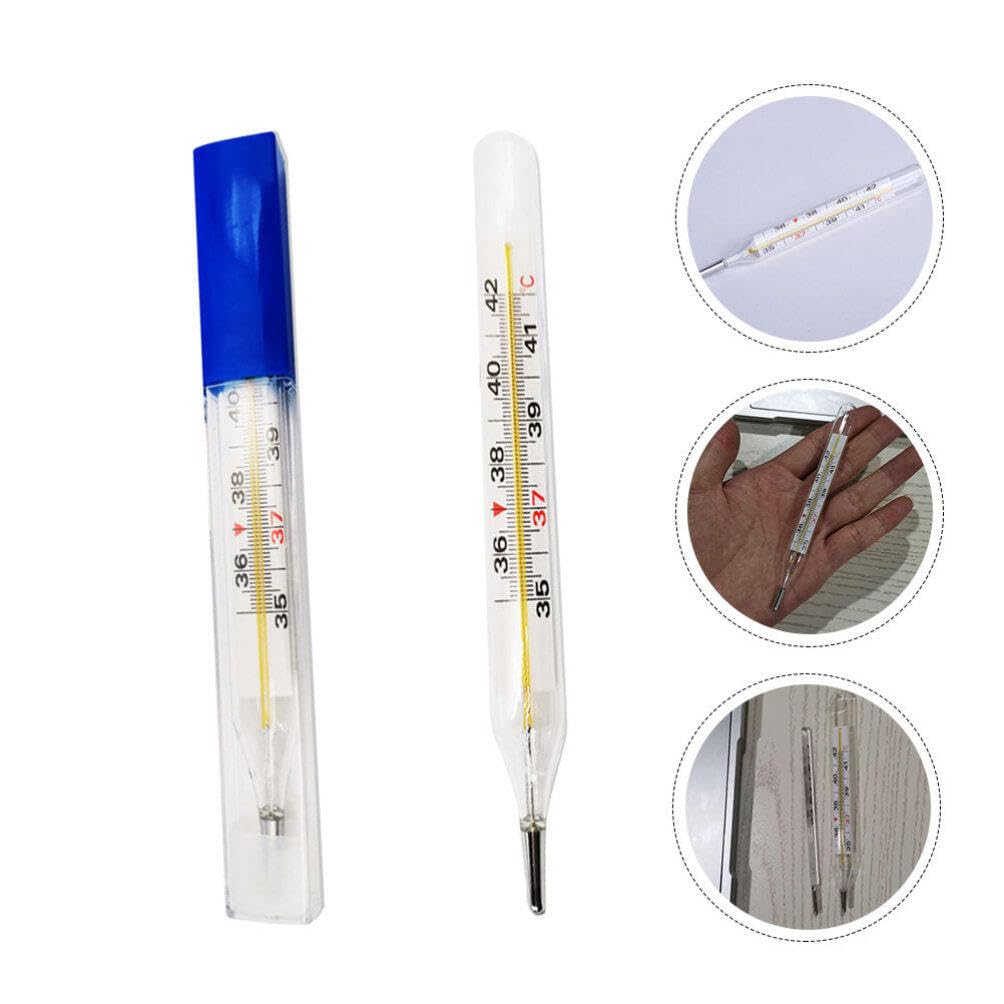 Healeved 4 Pcs Adult Temperature Measurement Glass Oral Temperature Fast Reading Temperature Home Supplies, Easy to Read