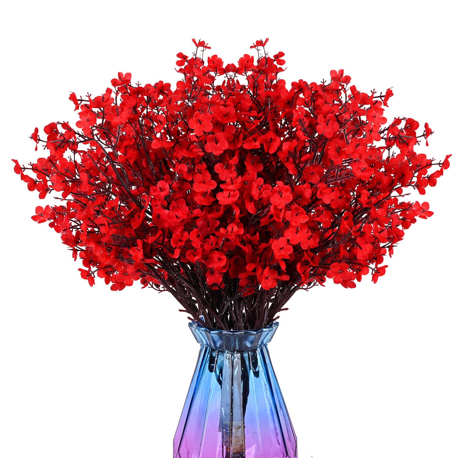 Blue Flowers 6 Bundle Babys Breath Artificial Flowers for Decoration Babies Breath Bouquets Fake Flowers Silk Flowers Gypsophila for Christmas Centerpiece Arrangement Home Wedding Party Garden Decor