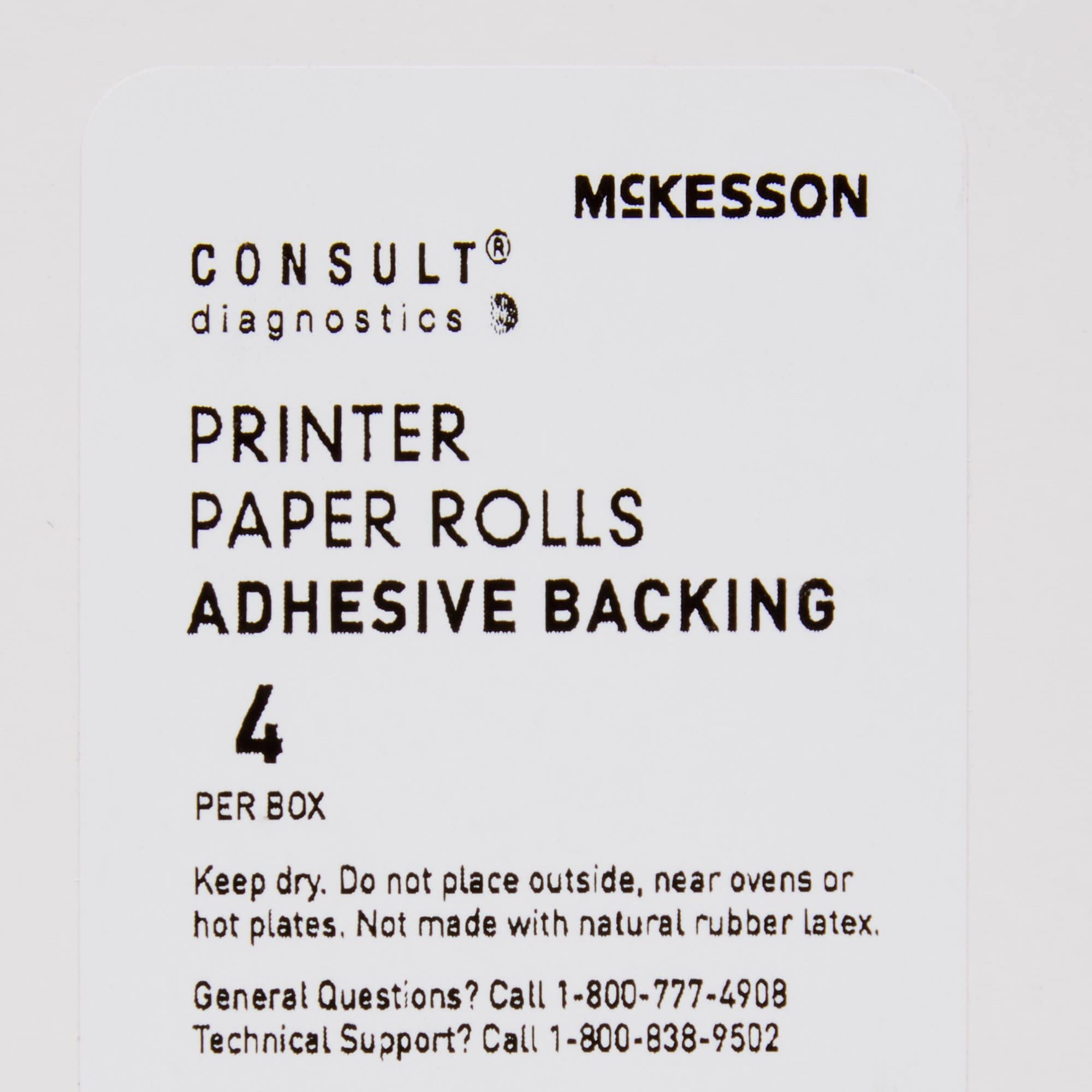 McKesson Printer Paper Rolls 120 Urine Analyzer, 4 Per Box