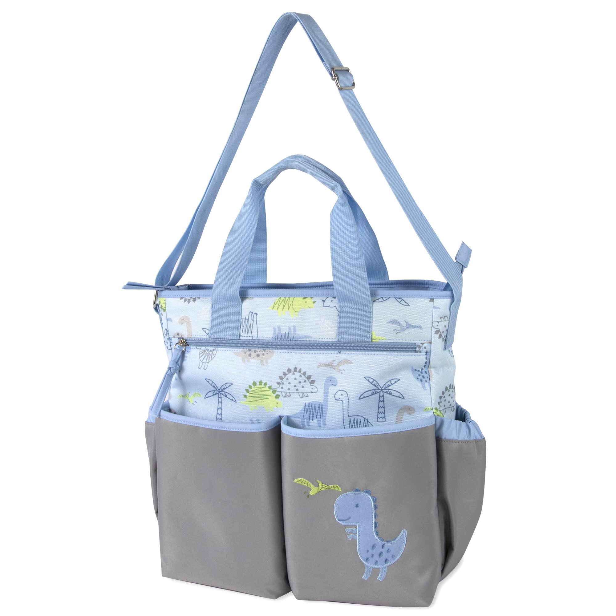 Crossbody Dinosaur Diaper Bag Tote with Changing Station for Baby Boy, 3 Piece Diaper Bag Set (Dinosaurs)