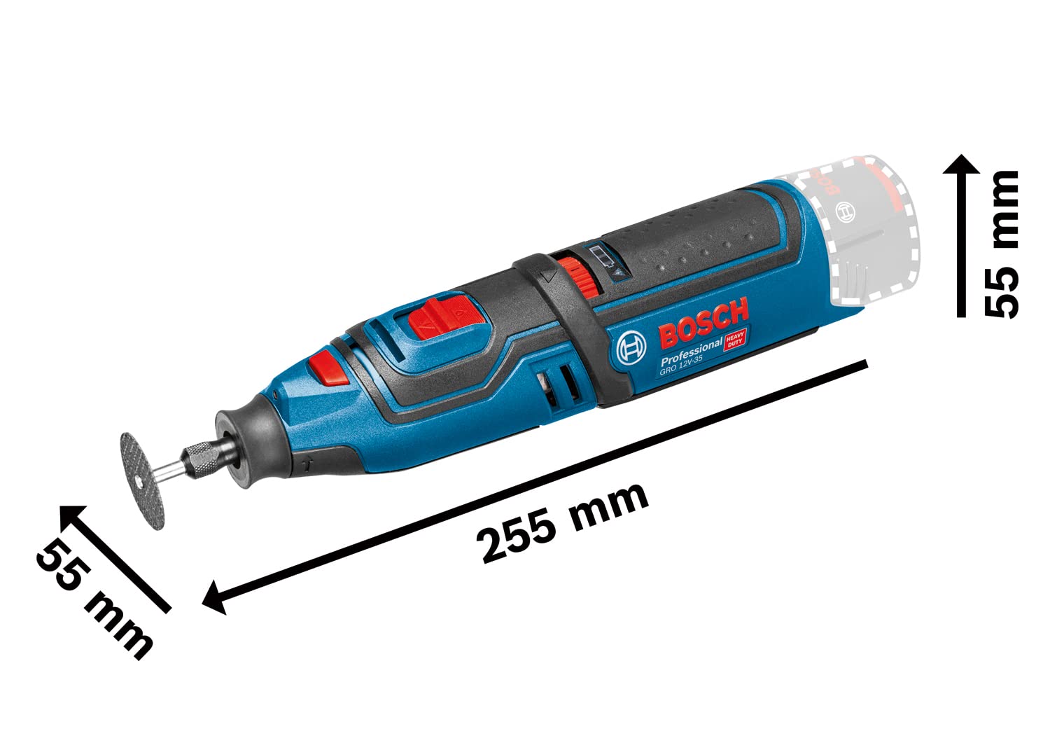 Bosch Professional 06019C5000 GRO 10.8 V Rotary Tool Bare Unit - Blue